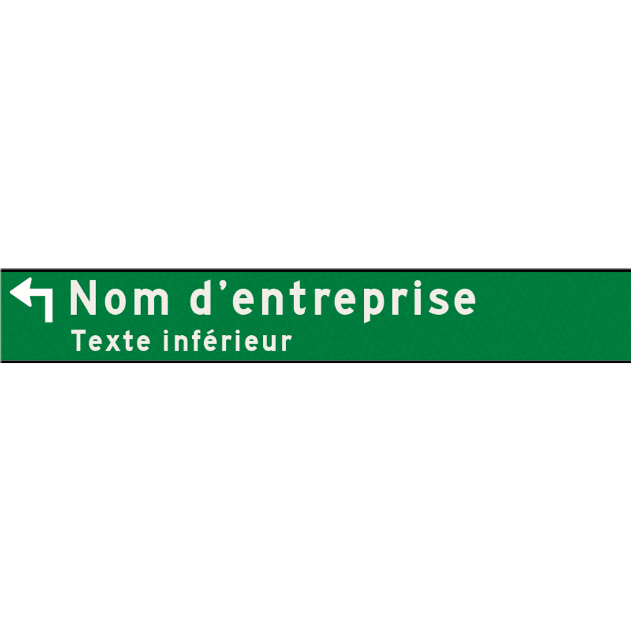 Panneau directionnel 100x15cm avec flèche pour entreprise