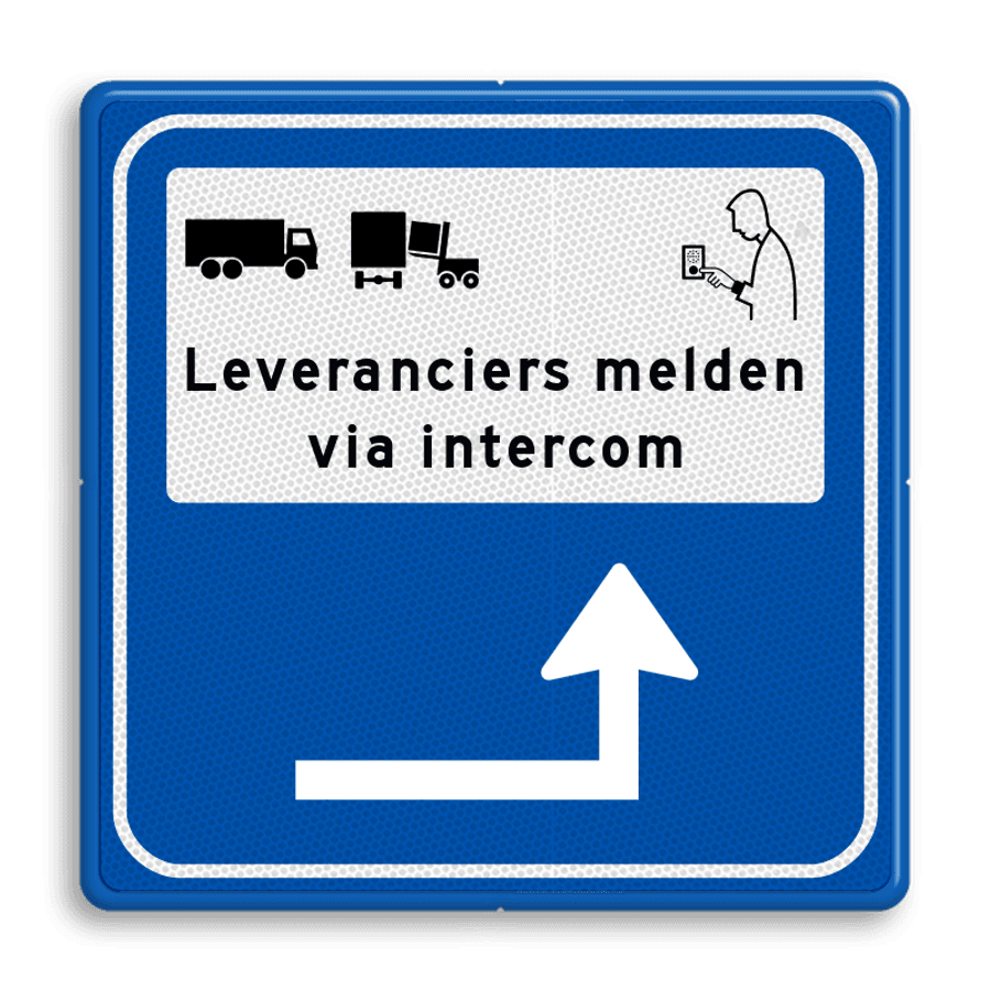Verkeersbord leveranciers melden via intercom reflecterend kopen