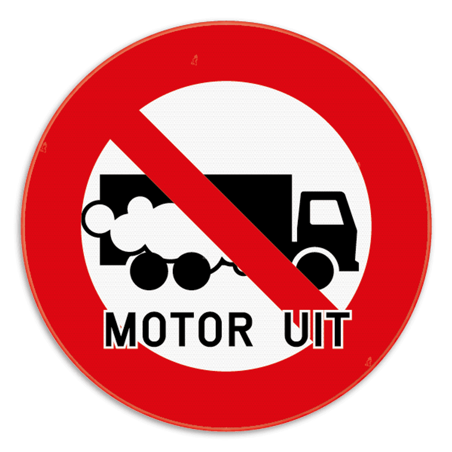 Verbodsbord vrachtwagens motor uit kopen? Bestel online!