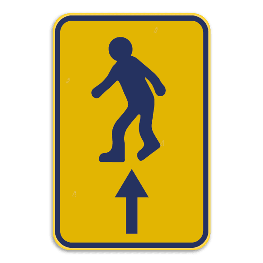 Panneau SB250 Piétons – Tout Droit – Bruxelles Temporaire