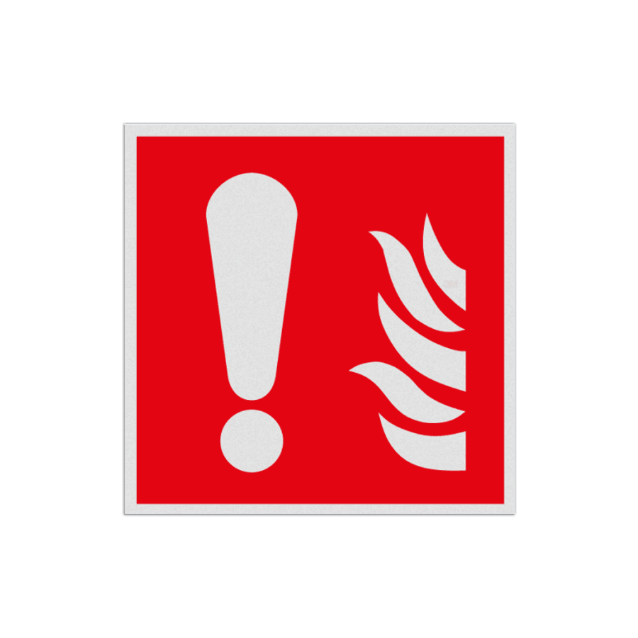 Veiligheidspictogram opgelet bij brand bord of sticker kopen