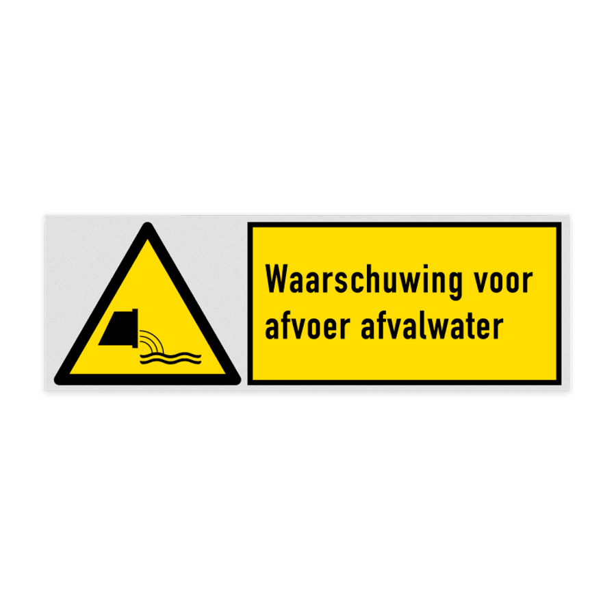 Vlak bord Waarschuwing voor afvoer afvalwater kopen? Bestel hier!