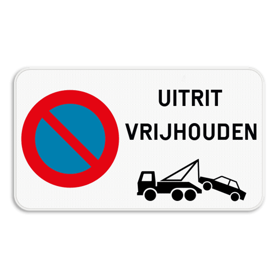 Parkeerverbod - uitrit vrijhouden - wegsleep pictogram - Parkeerborden ...