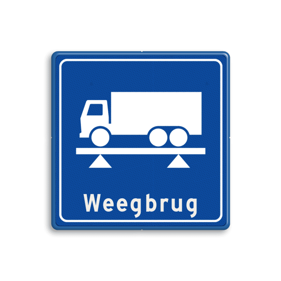 Verkeersbord weegbrug blauw wit reflecterend online kopen