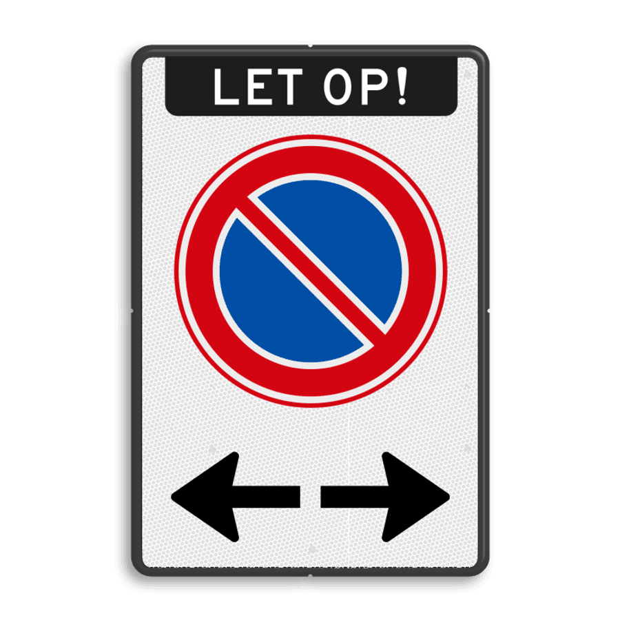 Betekenis Verkeersteken BT29c - Verboden te parkeren bord met pijl