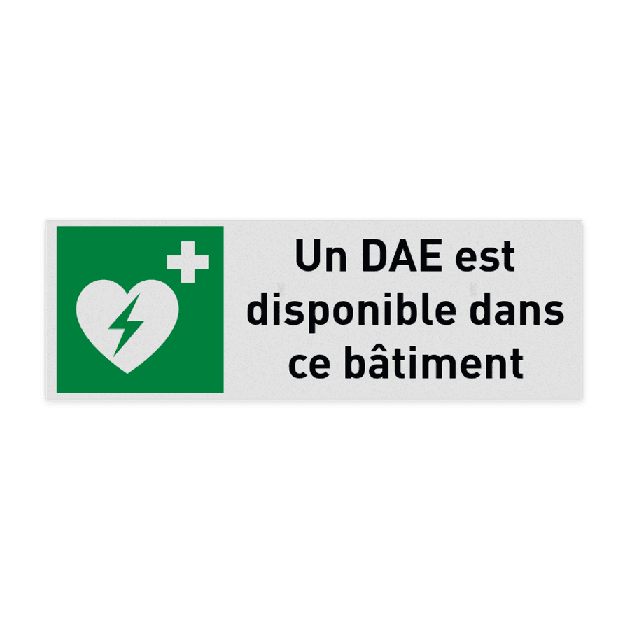 Panneau ou un autocollant - Présence d'un DEA dans le bâtiment