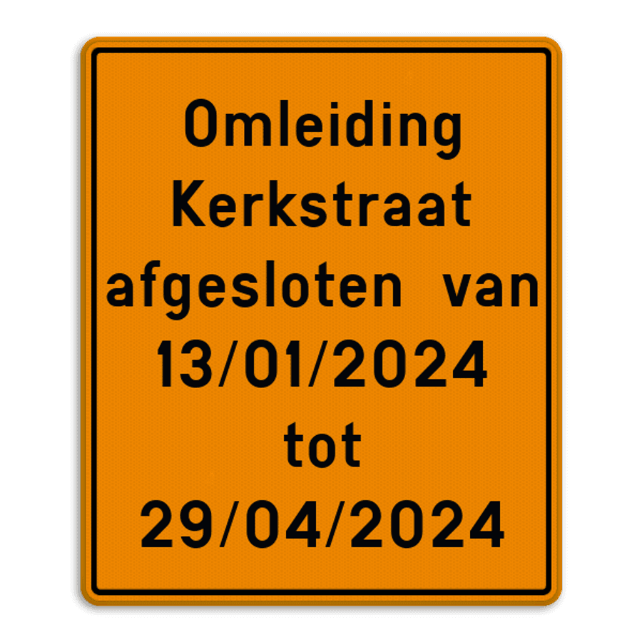 Verkeersbord F39 Omleiding | Reflecterend 1100x1300 | Verkeersbord.be