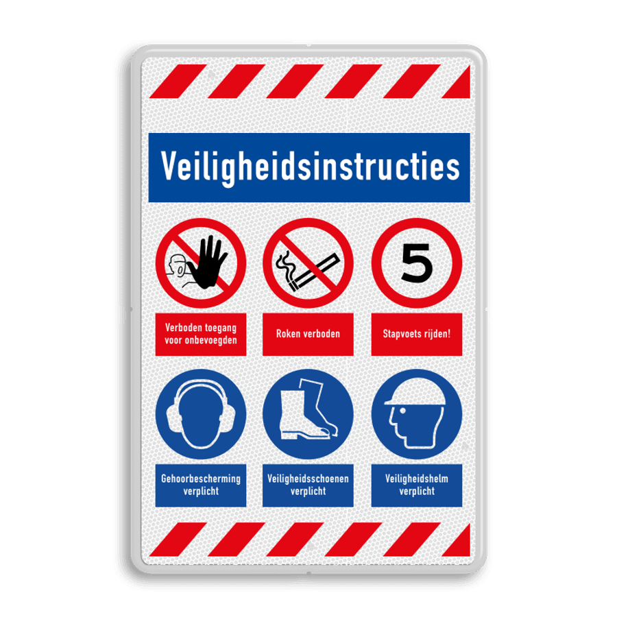 Veiligheidsbord voor magazijn, werkplaats of bouwplaats | PBM bord