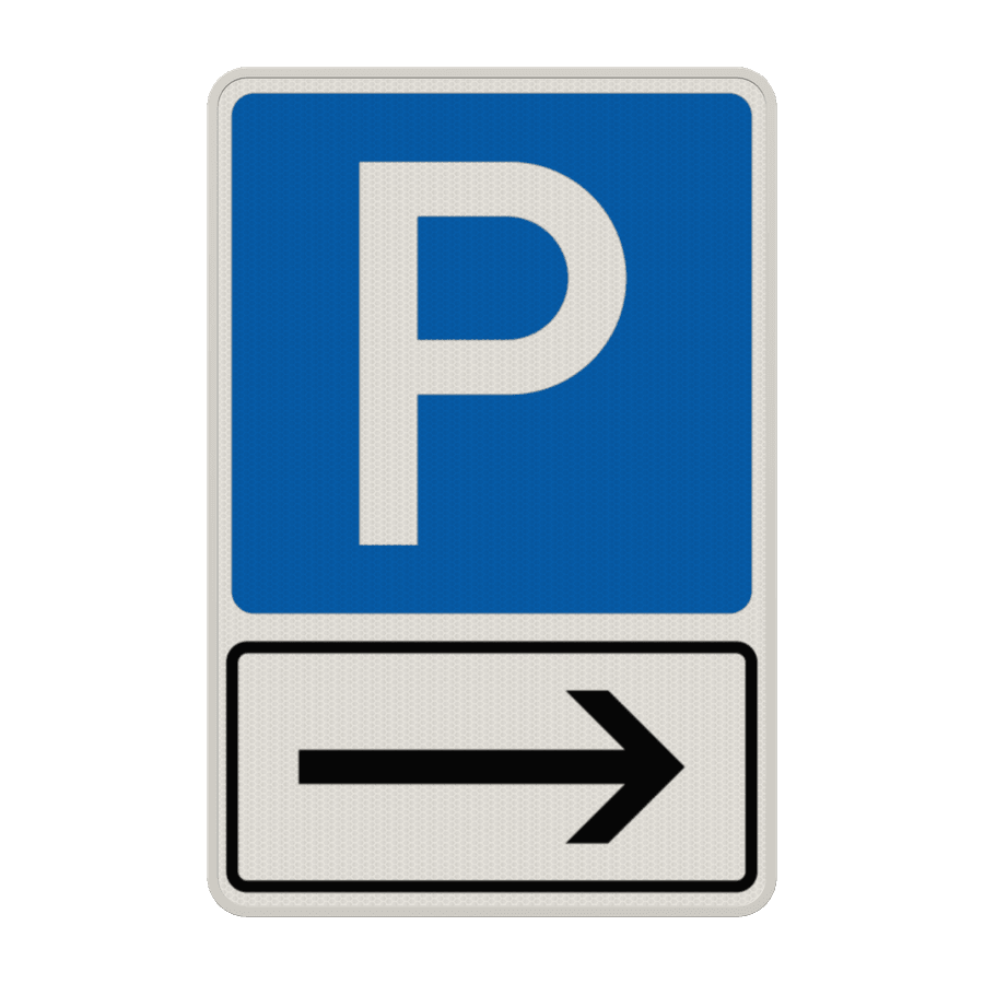Verkehrszeichen Parken mit Pfeil nach rechts reflektierend kaufen