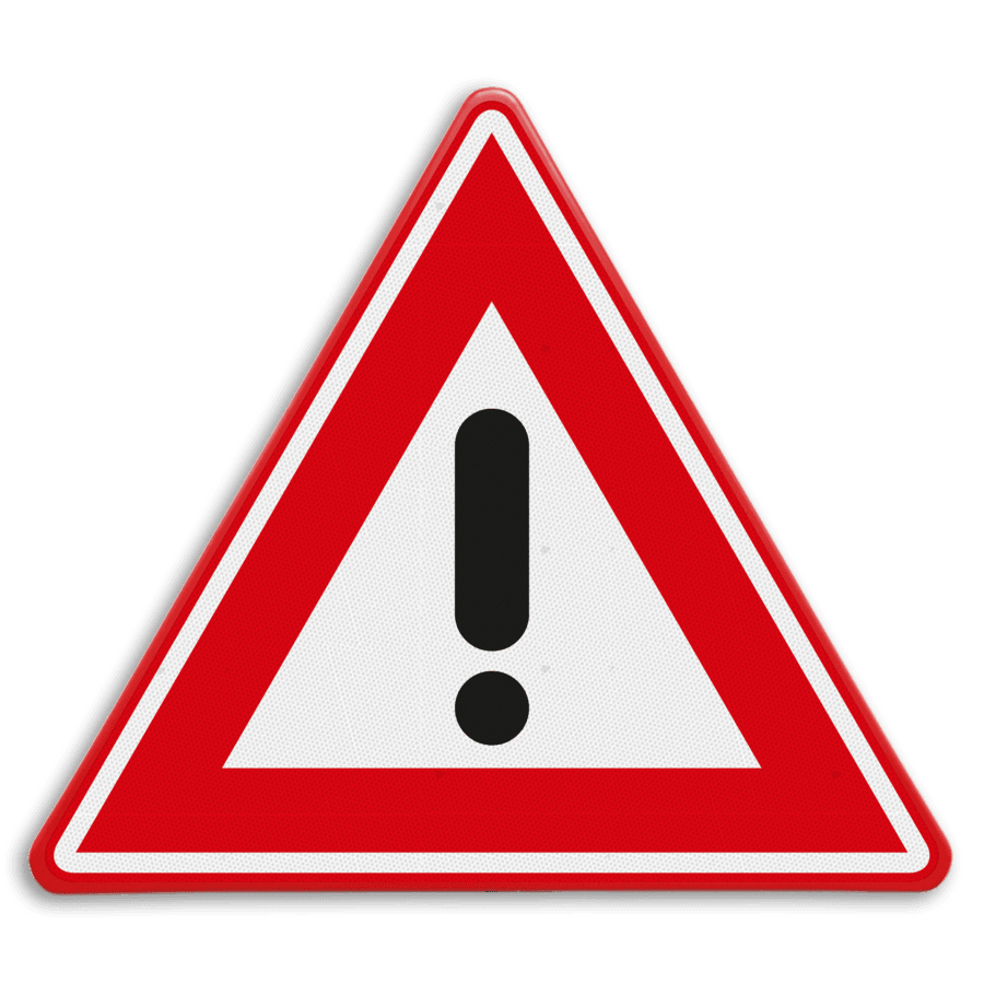 Waarschuwingsbord RVV J37 uitroepteken reflecterend kopen