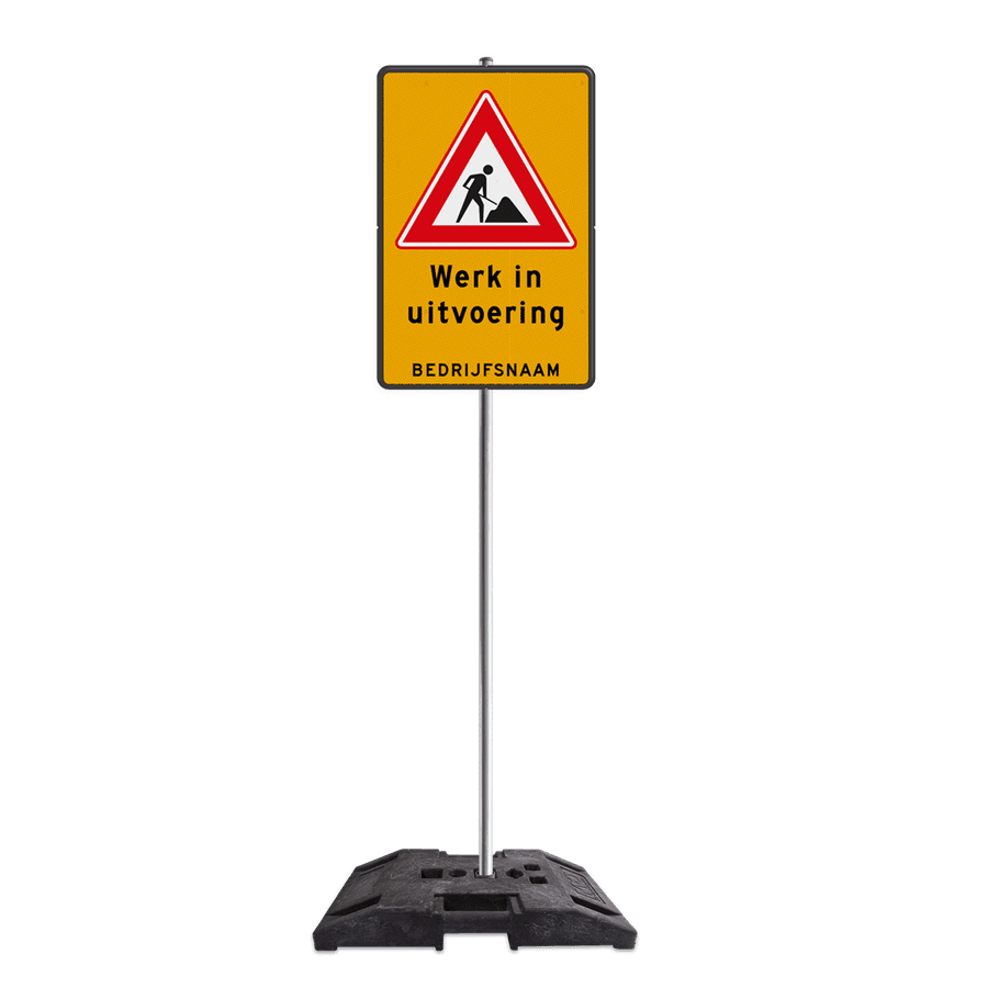 Verkeersbord opstelling werk in uitvoering reflecterend compleet