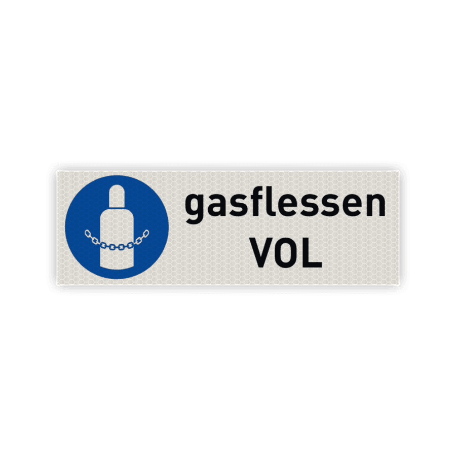 Bord of sticker gasflessen vol reflecterend online kopen