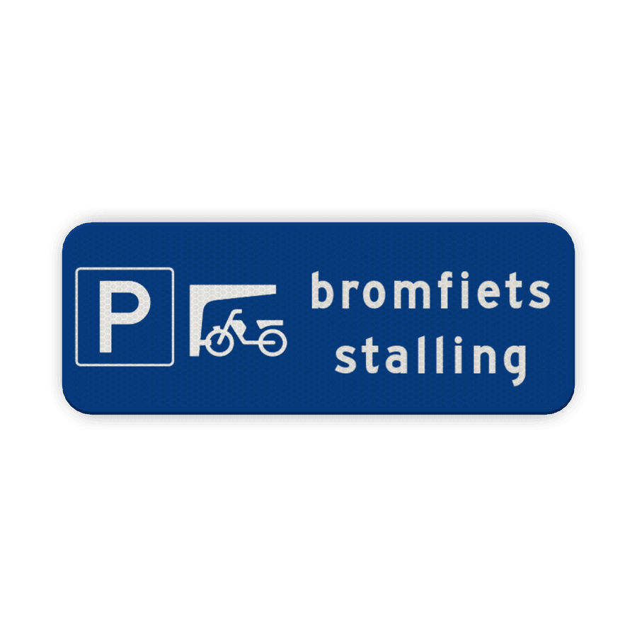 Bord bromfietsen stalling reflecterend kopen | Informatiebord.nl
