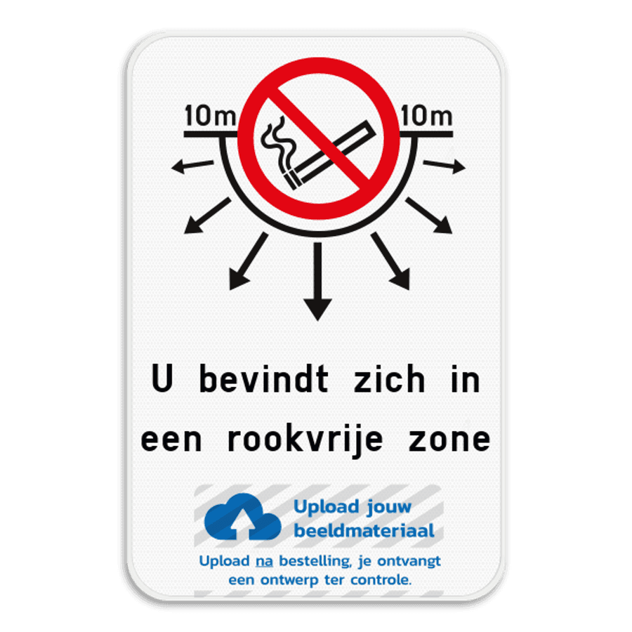 Rookverbod 10m radius + Tekst + Logo | nieuw rookverbod