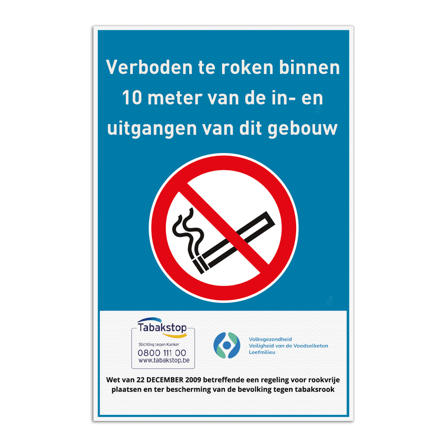 Koop je rookverbodsbord 10 meter voor openbare instellingen vandaag!
