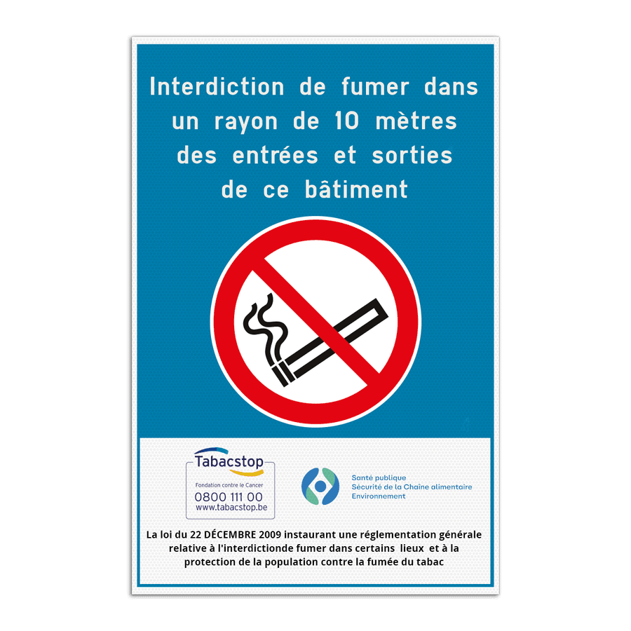Interdiction officielle de fumer - 10 mètres - Espaces publics