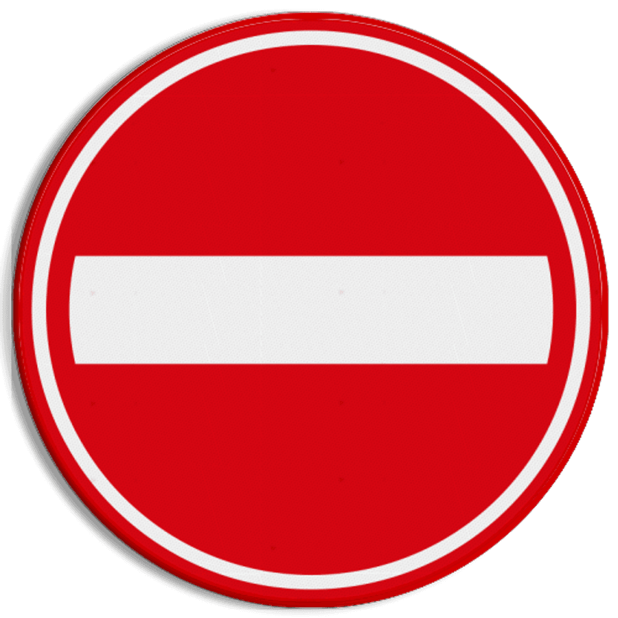 Verkeersbord verboden in te rijden RVV C02 reflecterend online kopen