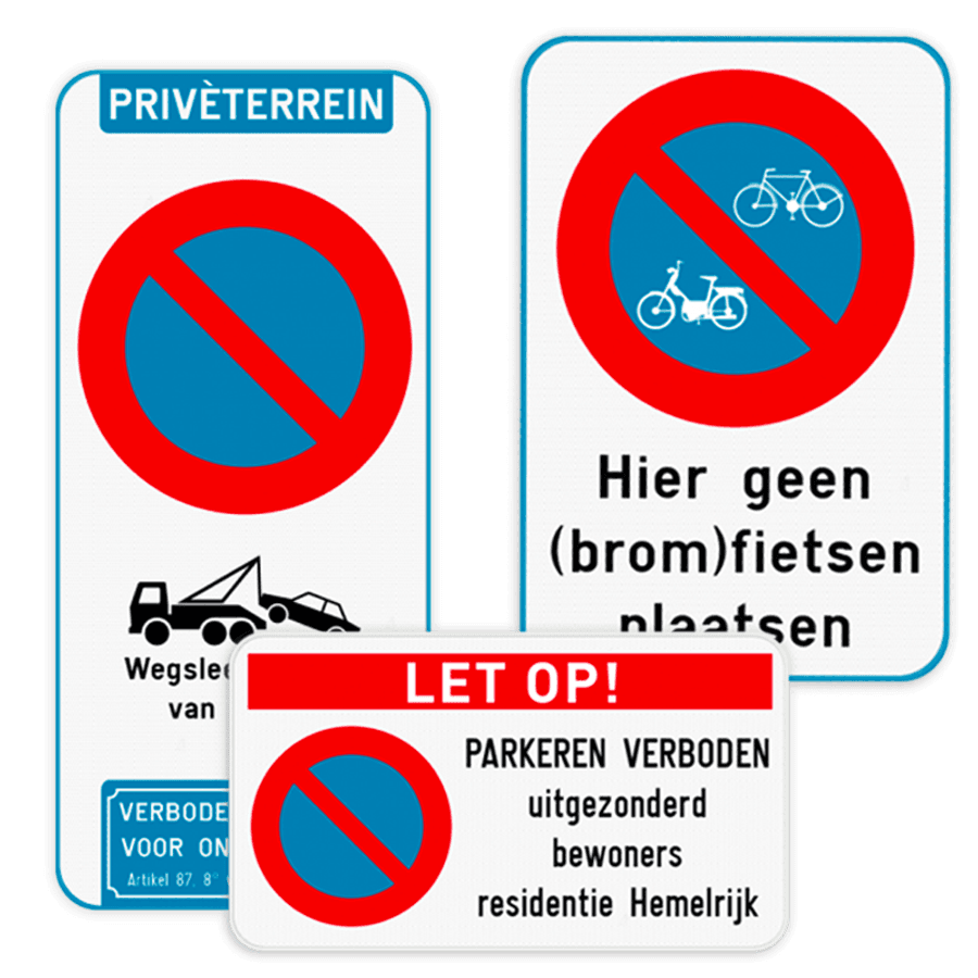 Parkeerverbodsborden niet parkeren & verboden te parkeren | Bestel nu