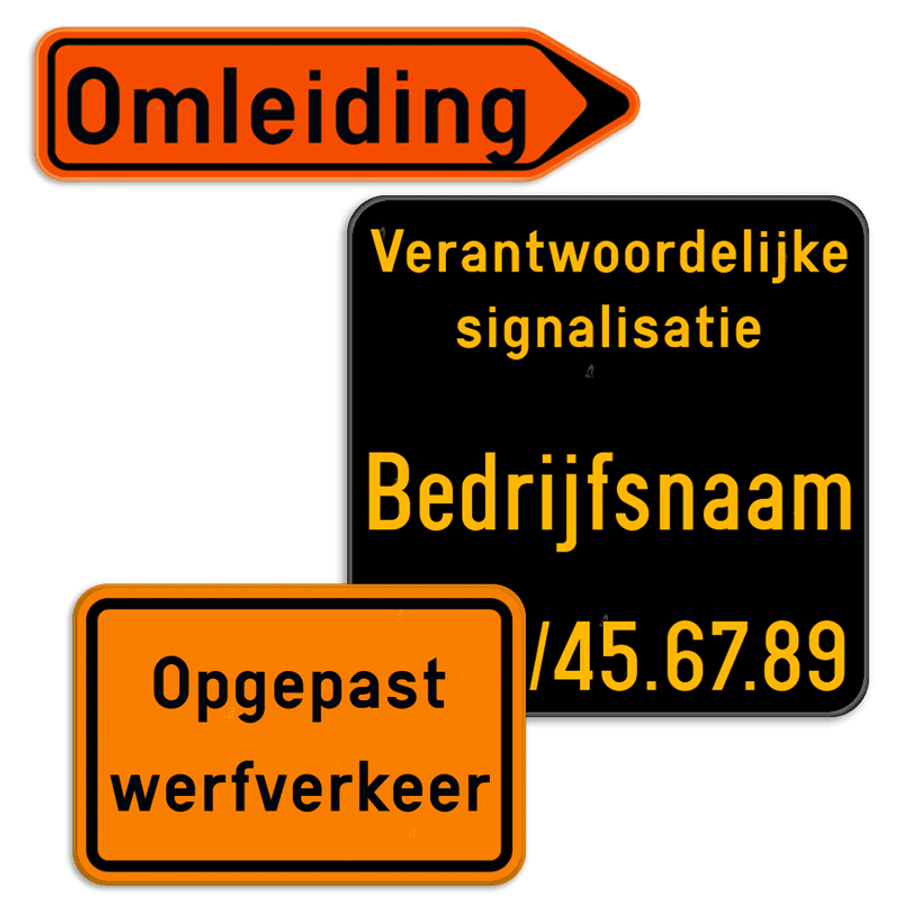 Omleidingsborden voor wegenwerken | Ontwerp zelf online!