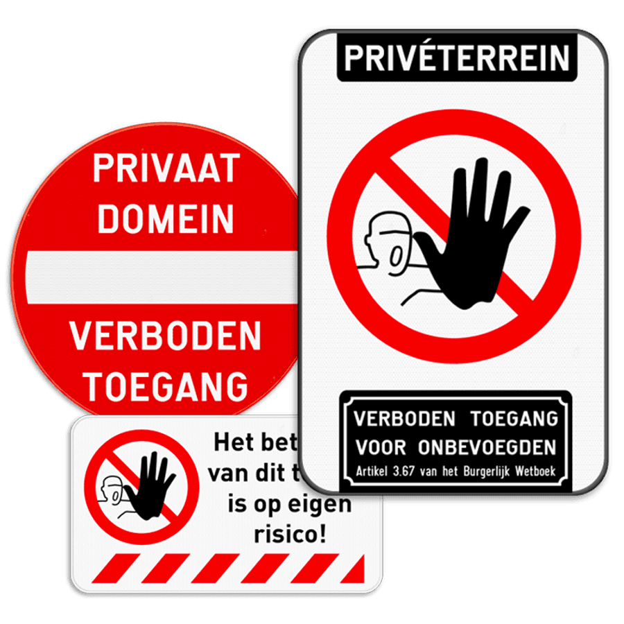 Verboden toegang & eigen terrein borden | Ontwerp online