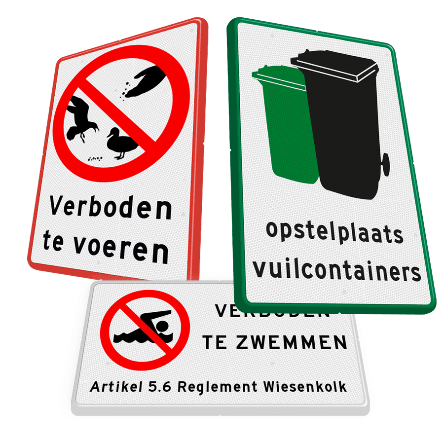 Informatieborden met diverse wet- of regelgeving | Scheepvaartbord.nl