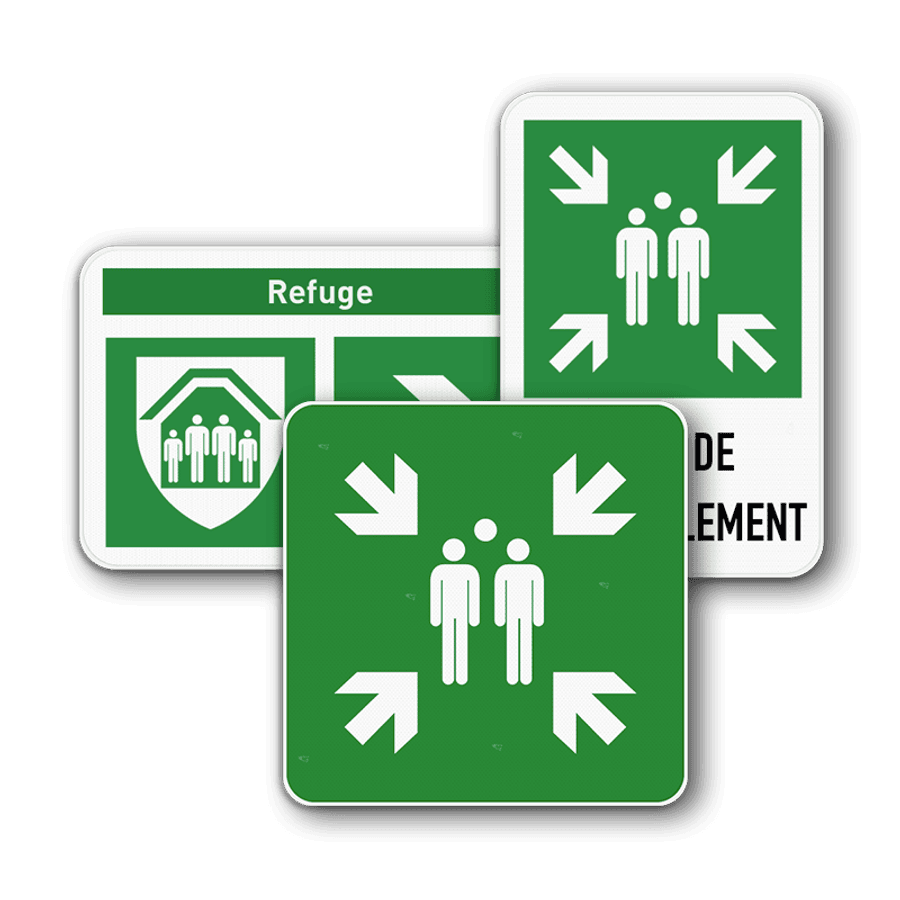 Acheter des panneaux de lieu de rassemblement ? Commandez en ligne