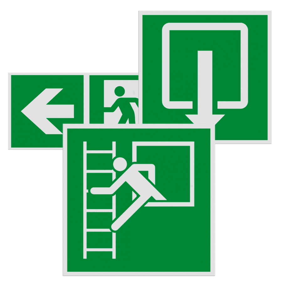 Vluchtrouteaanduidingen bordjes & stickers | Veiligheidsbord.nl