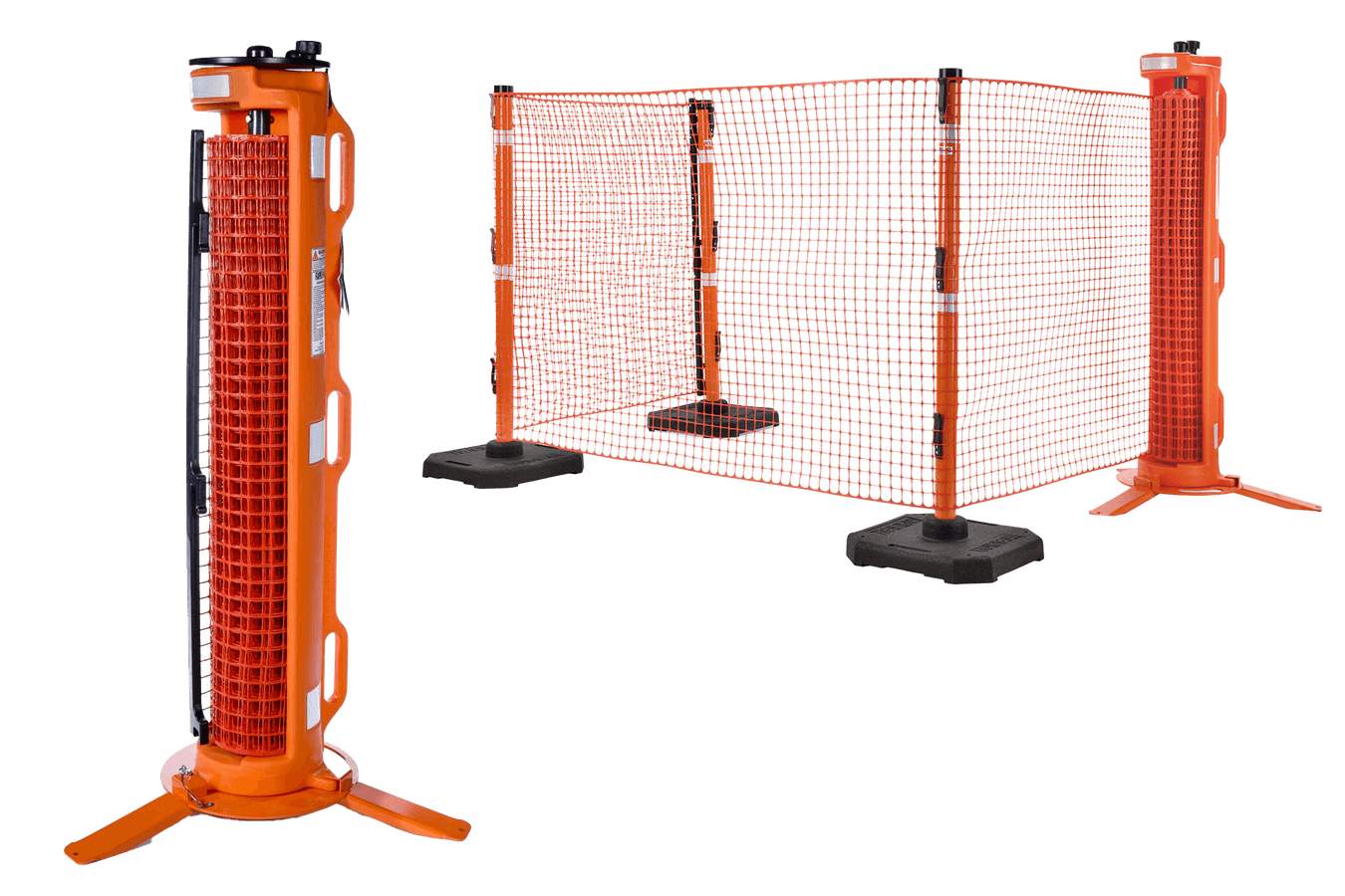RapidRoll afzetting systeem 15 meter afzetgaas oranje met palen
