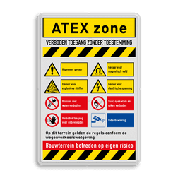 Veiligheidsbord ATEX ZONE nodig? Reflecterend | Bewerk zelf