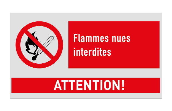 Panneau - P003 - Interdiction de fumer et de faire du feu + texte