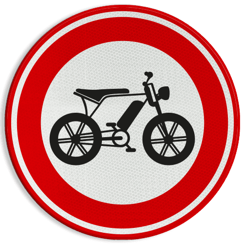 Betekenis Verkeersteken OV VM - Verboden voor fatbike